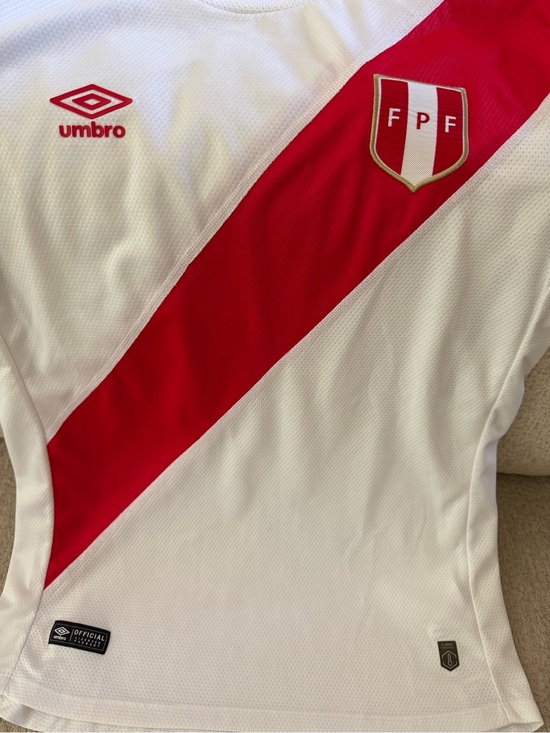 Umbro | Shirts | Fpf Peru Umbro White Mesh Soccer Jersey With Black ...